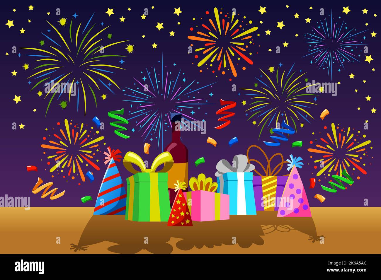 Happy New Year Fireworks Clipart