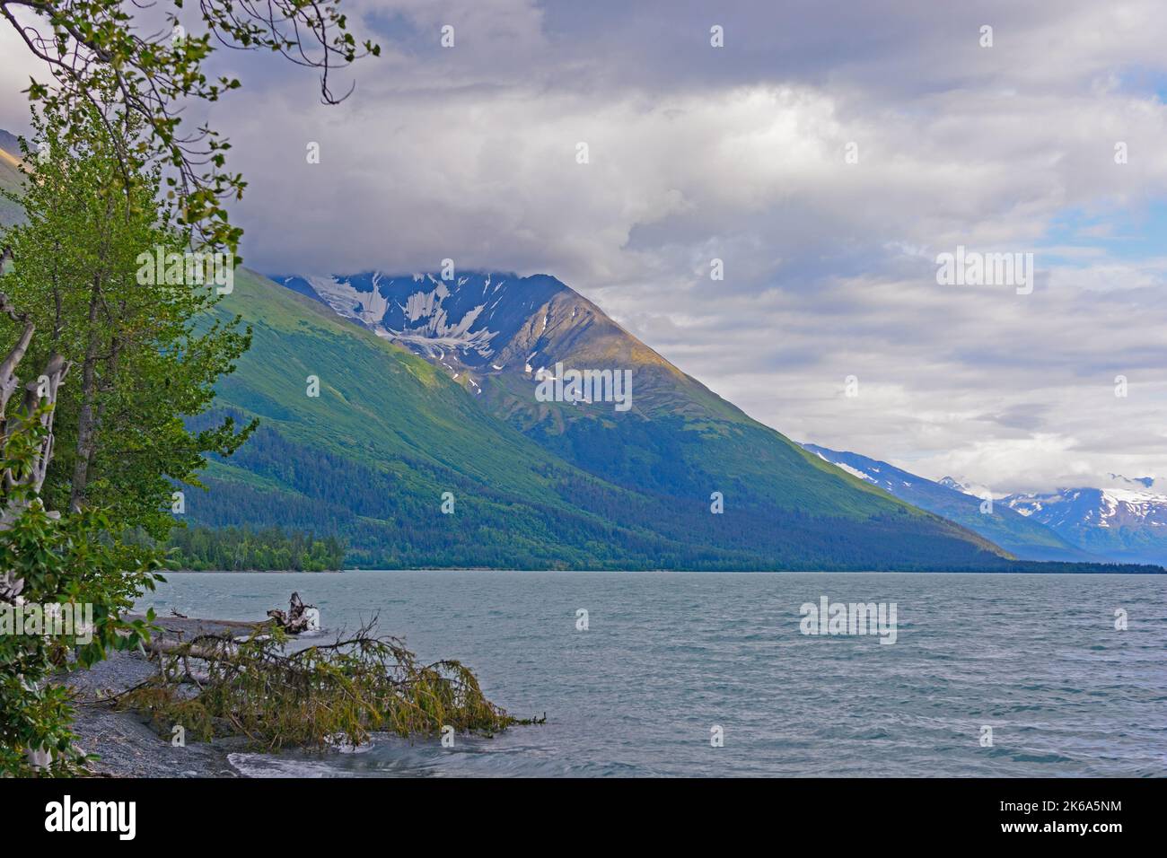 Morning Clouds on a Remote Mountain Lake on Kenai Lake in Alaska Stock ...