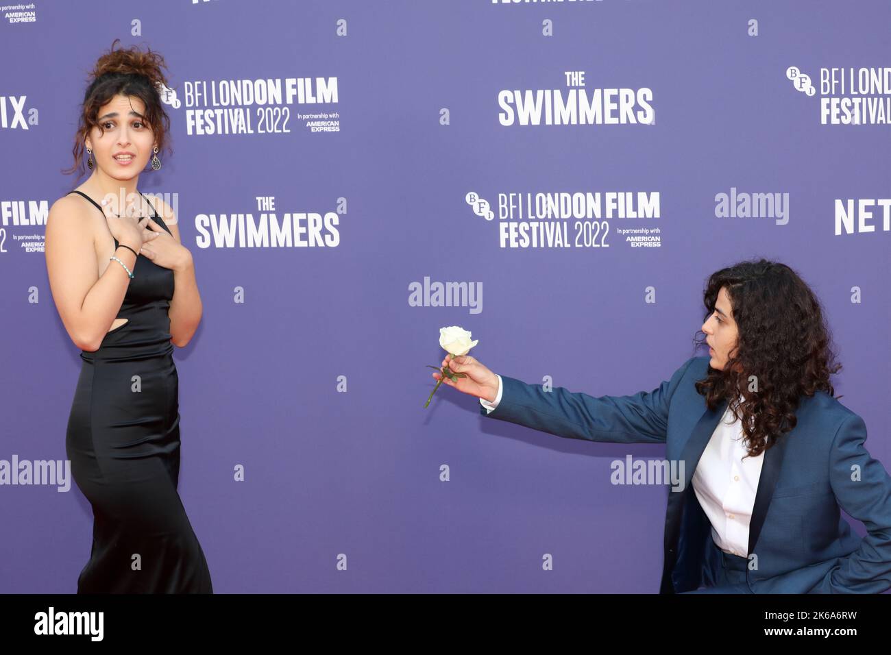Manal Issa and Nathalie Issa attend the film premiere for 'The Swimmers ...