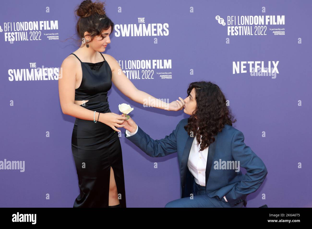 Manal Issa and Nathalie Issa attend the film premiere for 'The Swimmers ...
