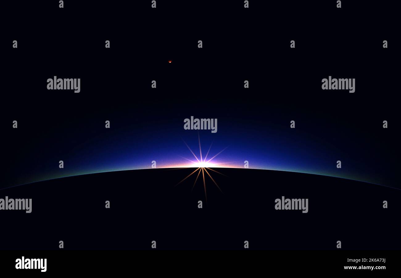 Sunrise over Earth Stock Photo - Alamy