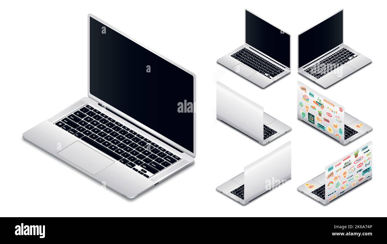 Isometric laptop set Stock Vector Image & Art - Alamy