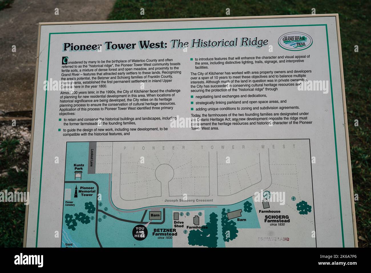 Clarica lookout, former location of Betzner bank barn, in Waterloo ...