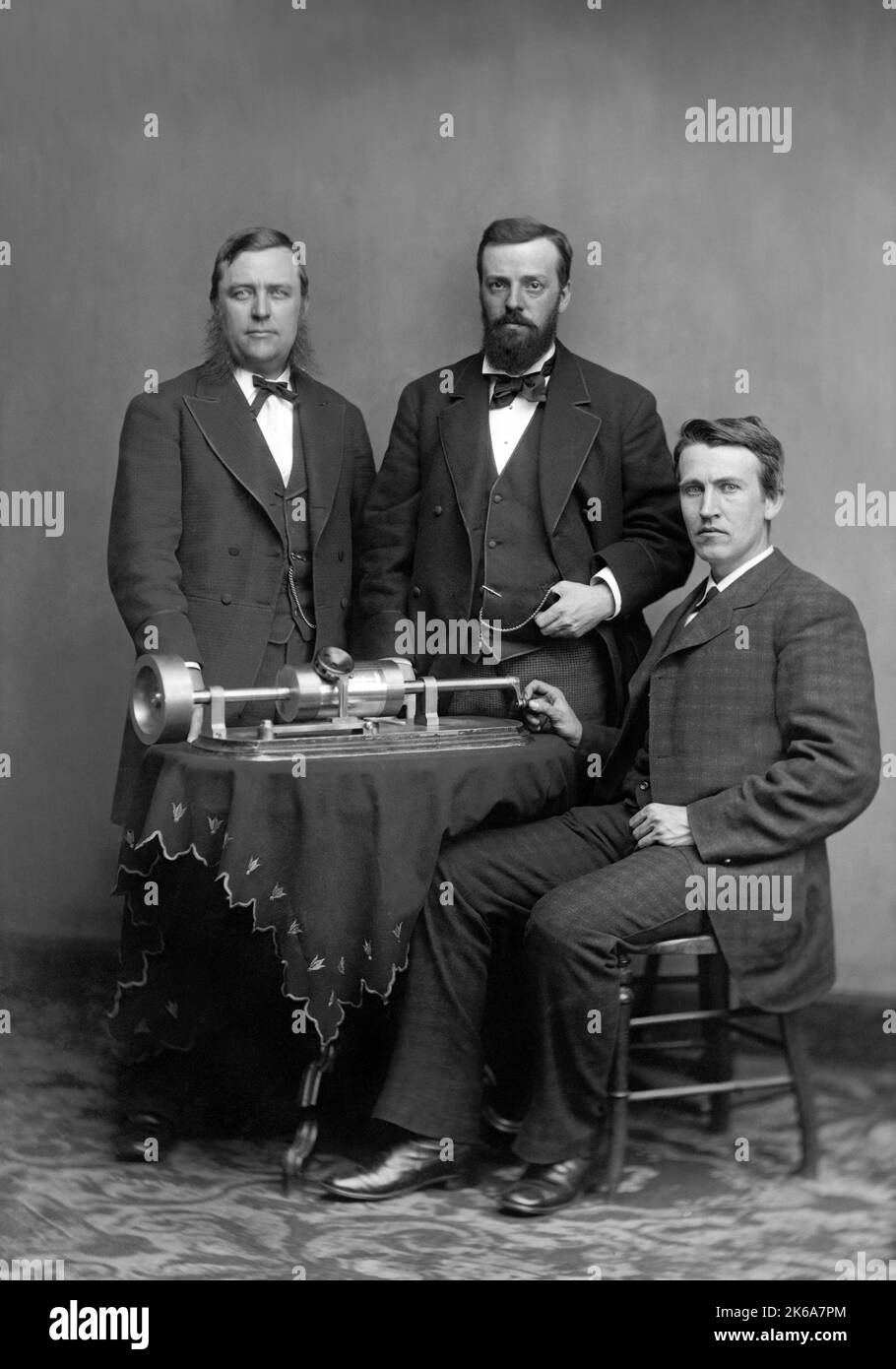 Thomas Edison with his phonograph, 1878 Stock Photo - Alamy