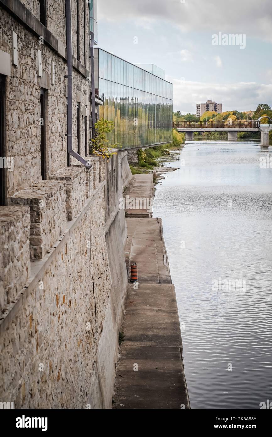 Glass structure from the old post office overlooking grand river in ...