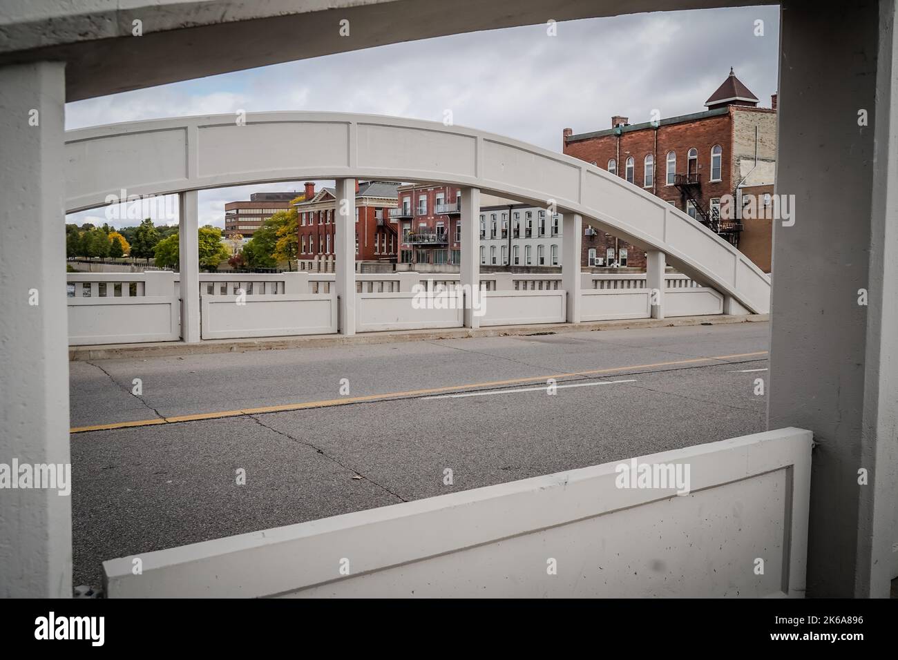 The Cambridge Main Street Bridge is a concrete bowstring arch bridge ...