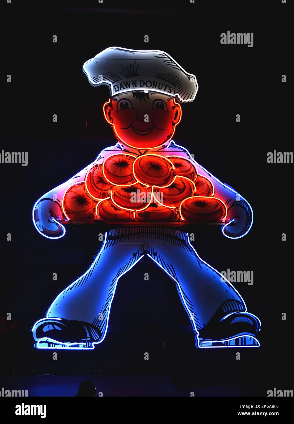 neon donut man Stock Photo - Alamy