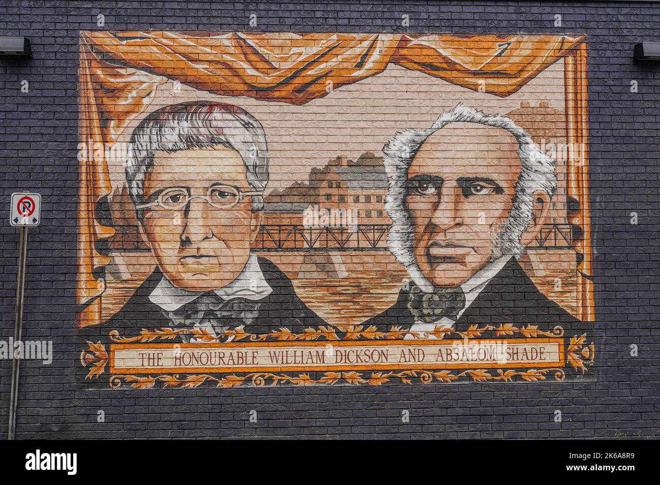 outdoor mural of william dickson and absalom shade, Cambridge, Ontario ...