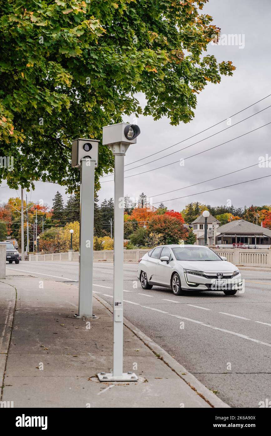 red light camera catching cars running thru red traffic light Stock ...