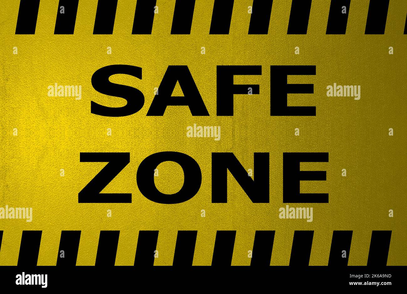 Safety zone label sign. Danger warning Stock Photo - Alamy