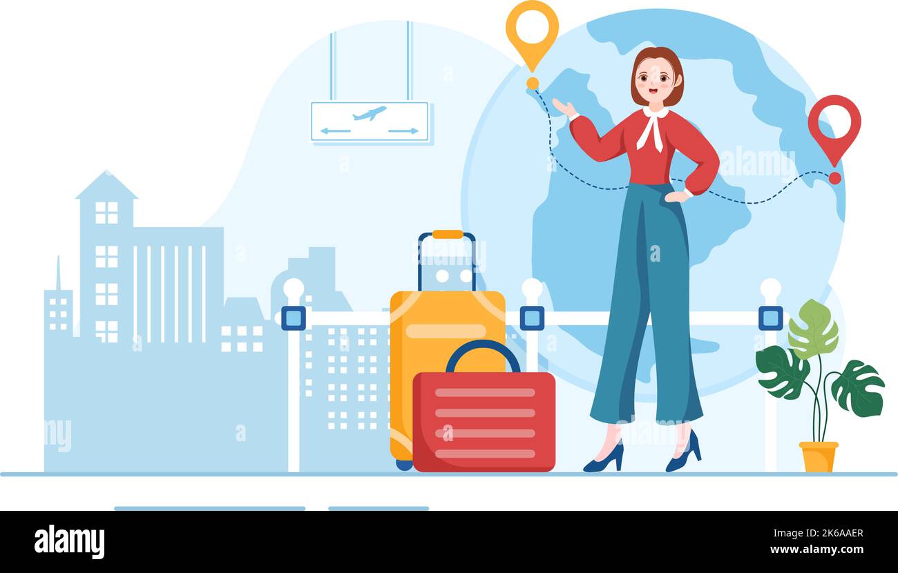 Immigration Template Hand Drawn Cartoon Flat Illustration of Document ...