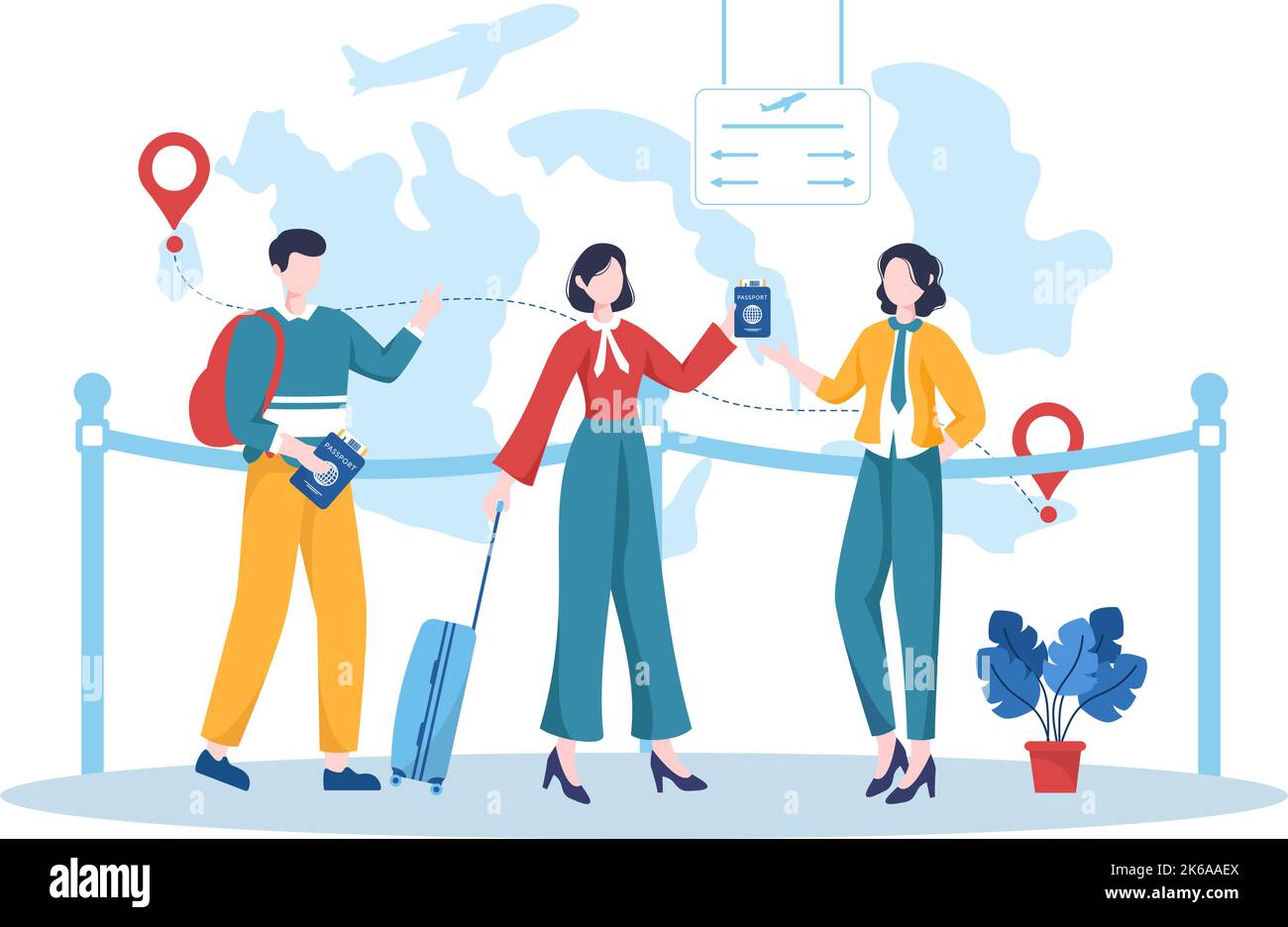 Immigration Template Hand Drawn Cartoon Flat Illustration of Document ...