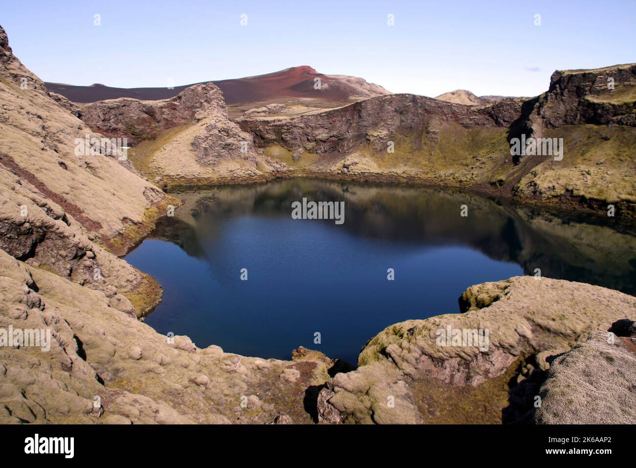 Lake inside a crater, Iceland Stock Photo - Alamy
