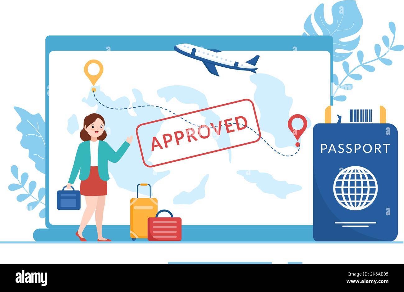 Immigration Template Hand Drawn Cartoon Flat Illustration of Document ...