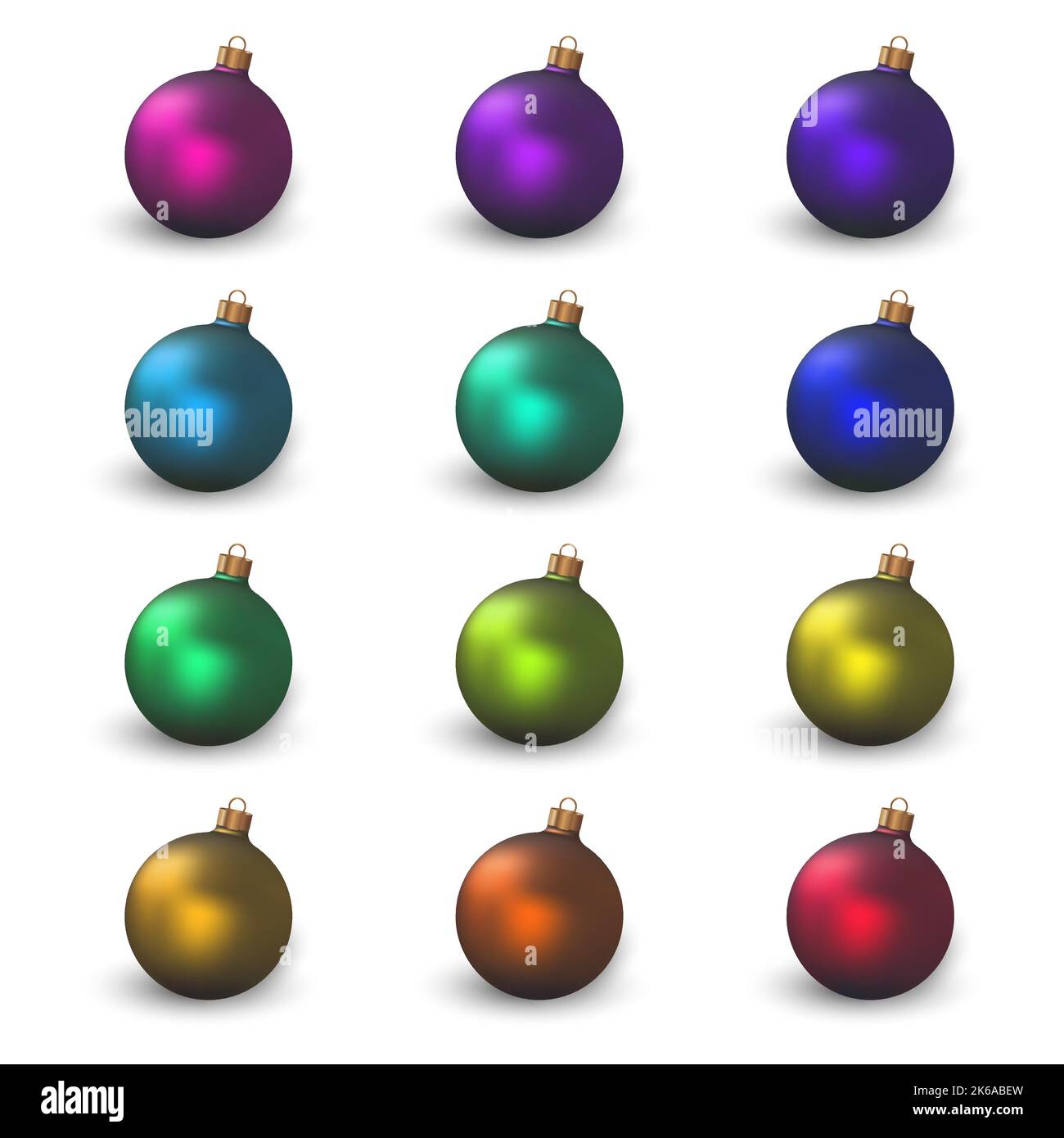Set vector illustration christmas ball. isolated realistic decorations ...