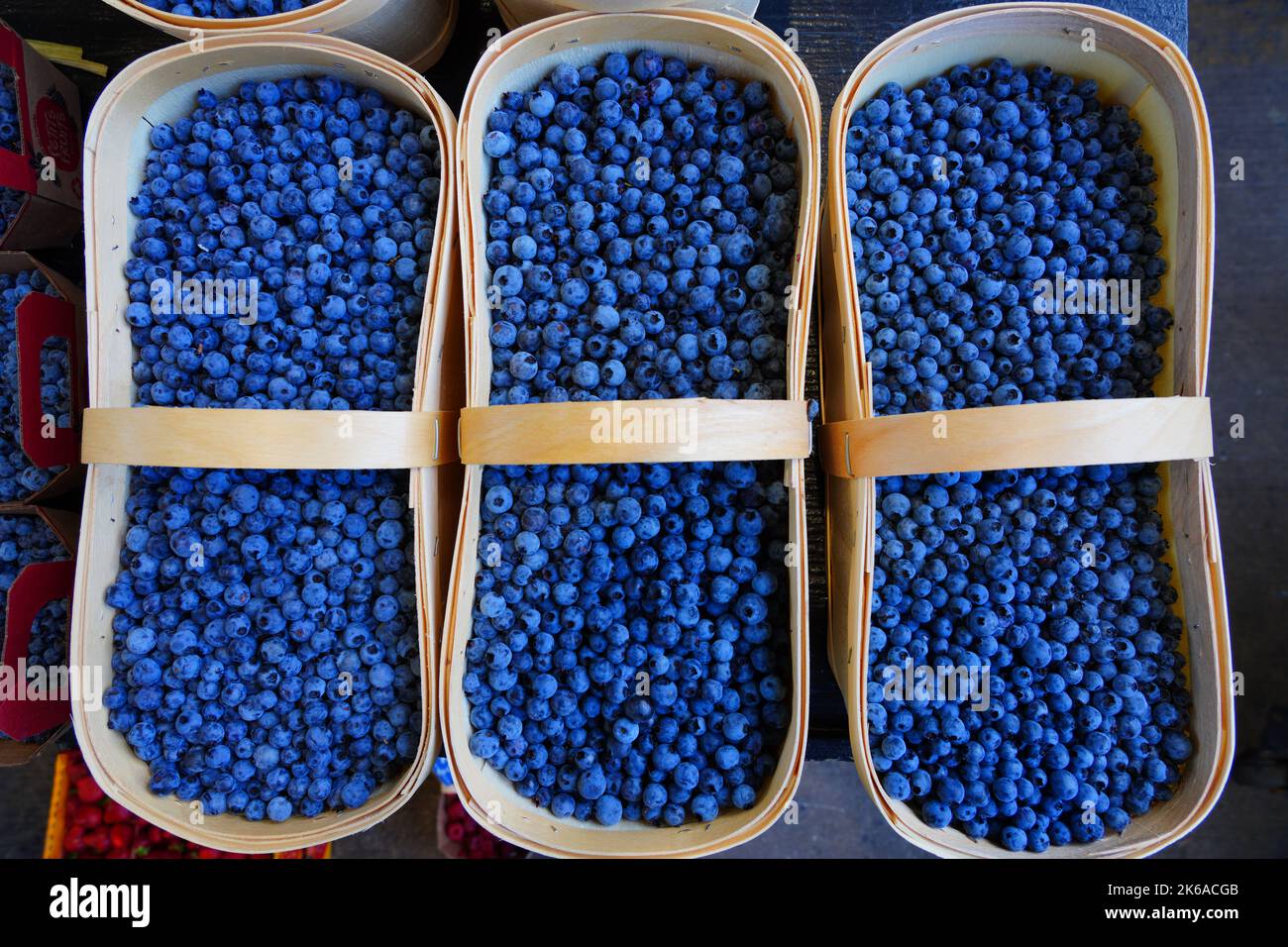 Fresh blueberry baskets for sale at a Canadian market Stock Photo - Alamy