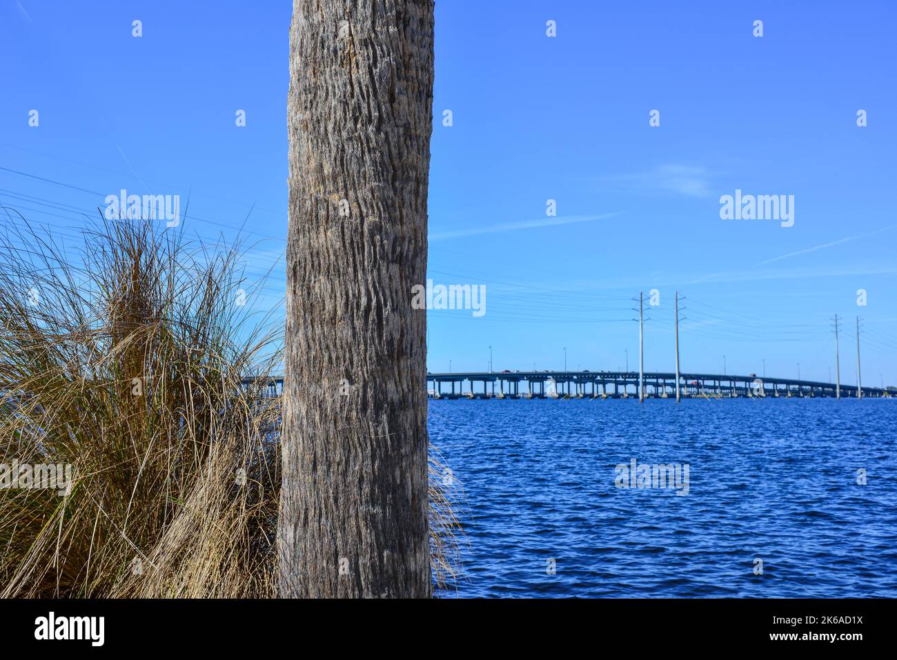 Distant View of the Gilchrist Bridge crossing the Peace River between ...
