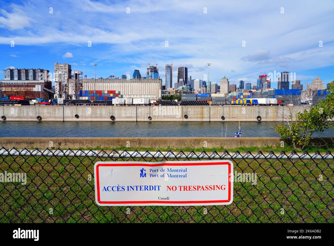 MONTREAL, CANADA -16 SEP 2022- View of the Port of Montreal, a ...