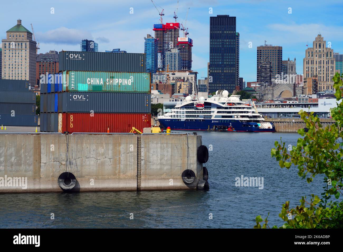 MONTREAL, CANADA -16 SEP 2022- View of the Port of Montreal, a ...
