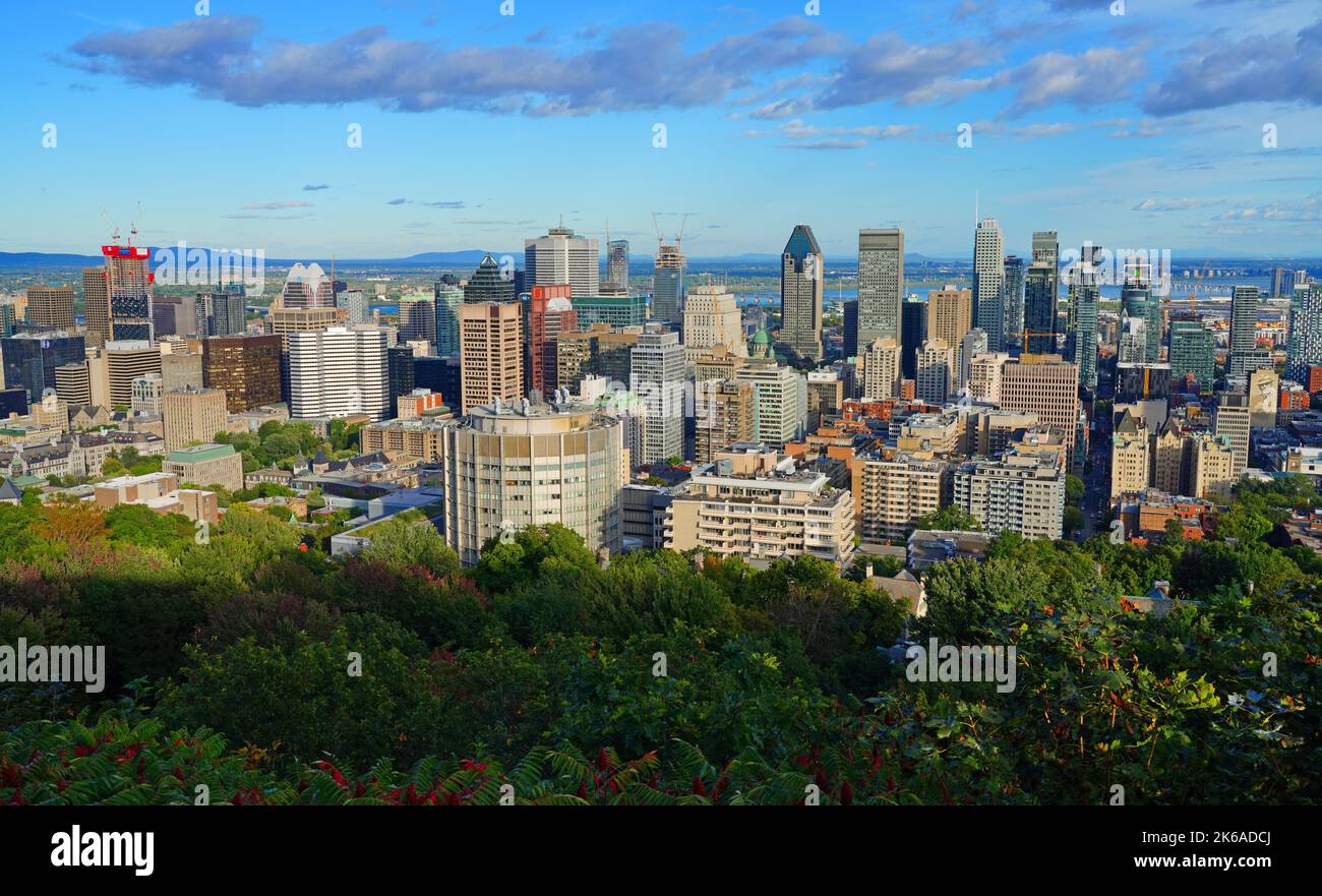 MONTREAL, CANADA -16 SEP 2022- Panoramic view of the city of Montreal ...