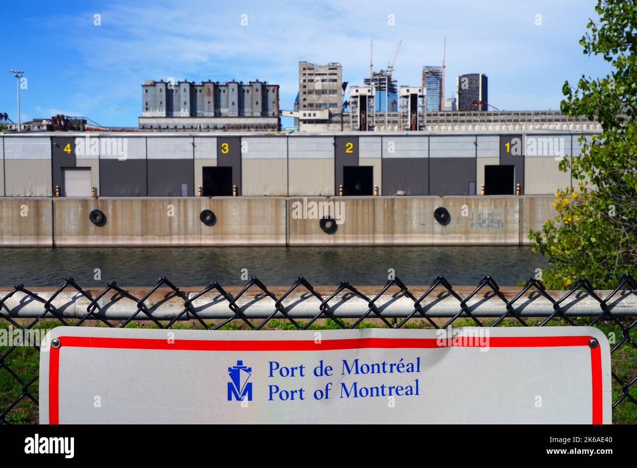 MONTREAL, CANADA -16 SEP 2022- View of the Port of Montreal, a ...
