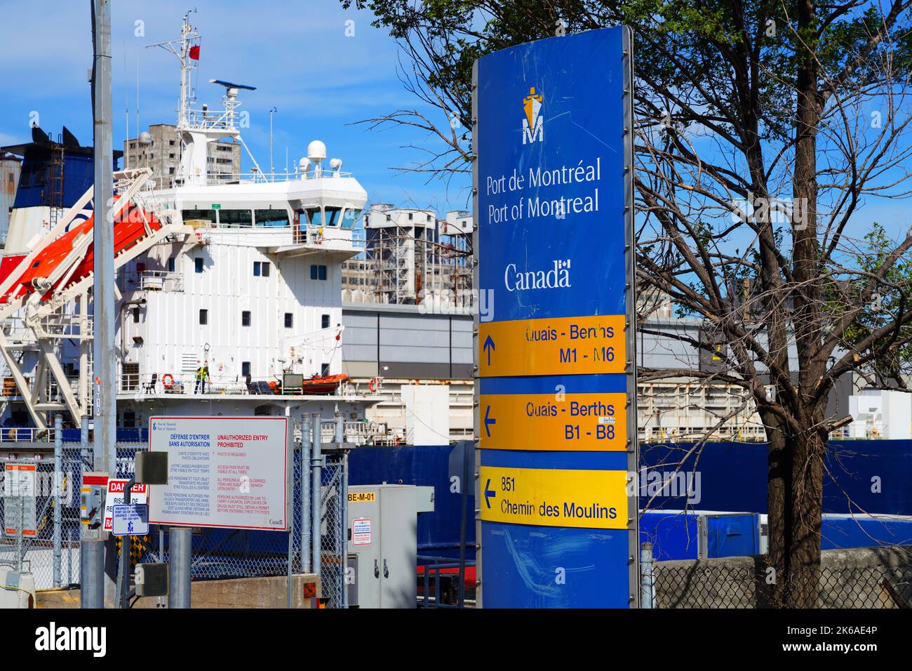 MONTREAL, CANADA -16 SEP 2022- View of the Port of Montreal, a ...