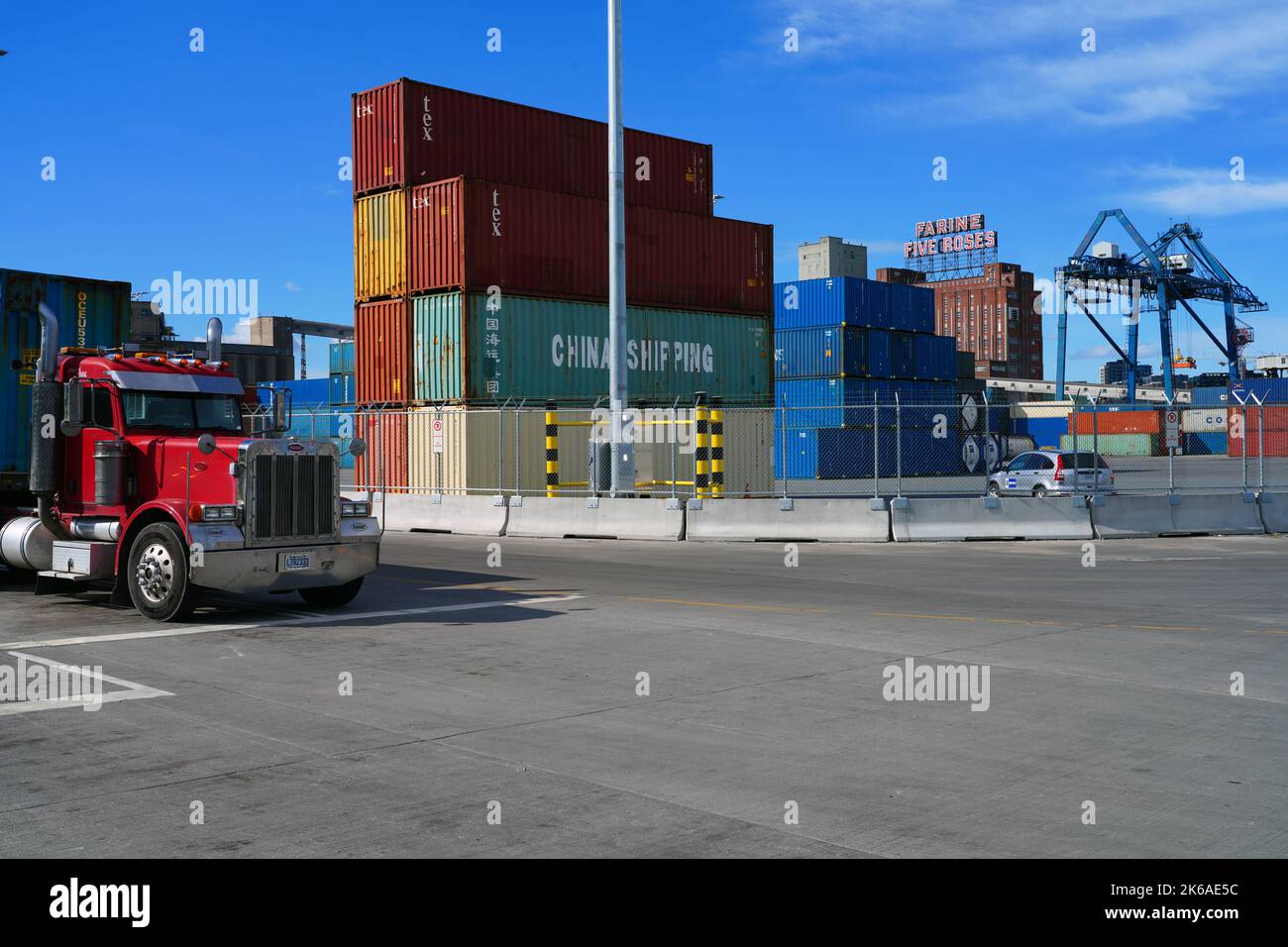 MONTREAL, CANADA -16 SEP 2022- View of the Port of Montreal, a ...