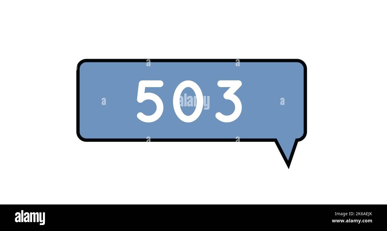 Image of 503 messages on white background. Social media, communication ...