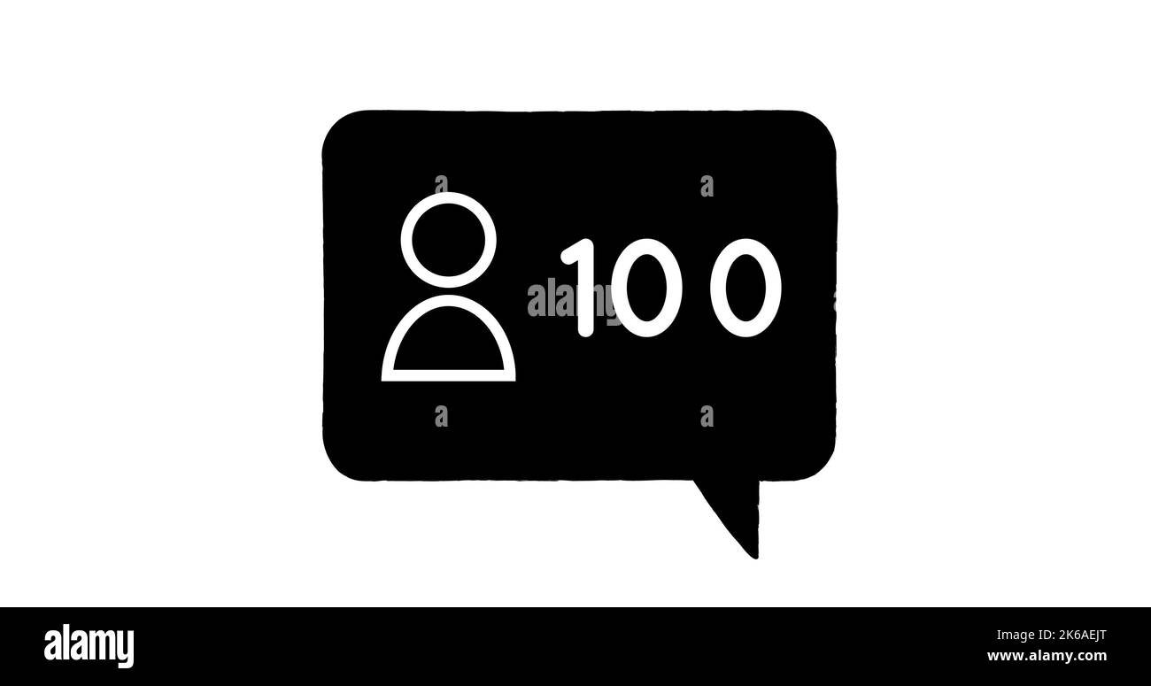 Image of 100 users over white background. Social media, communication ...