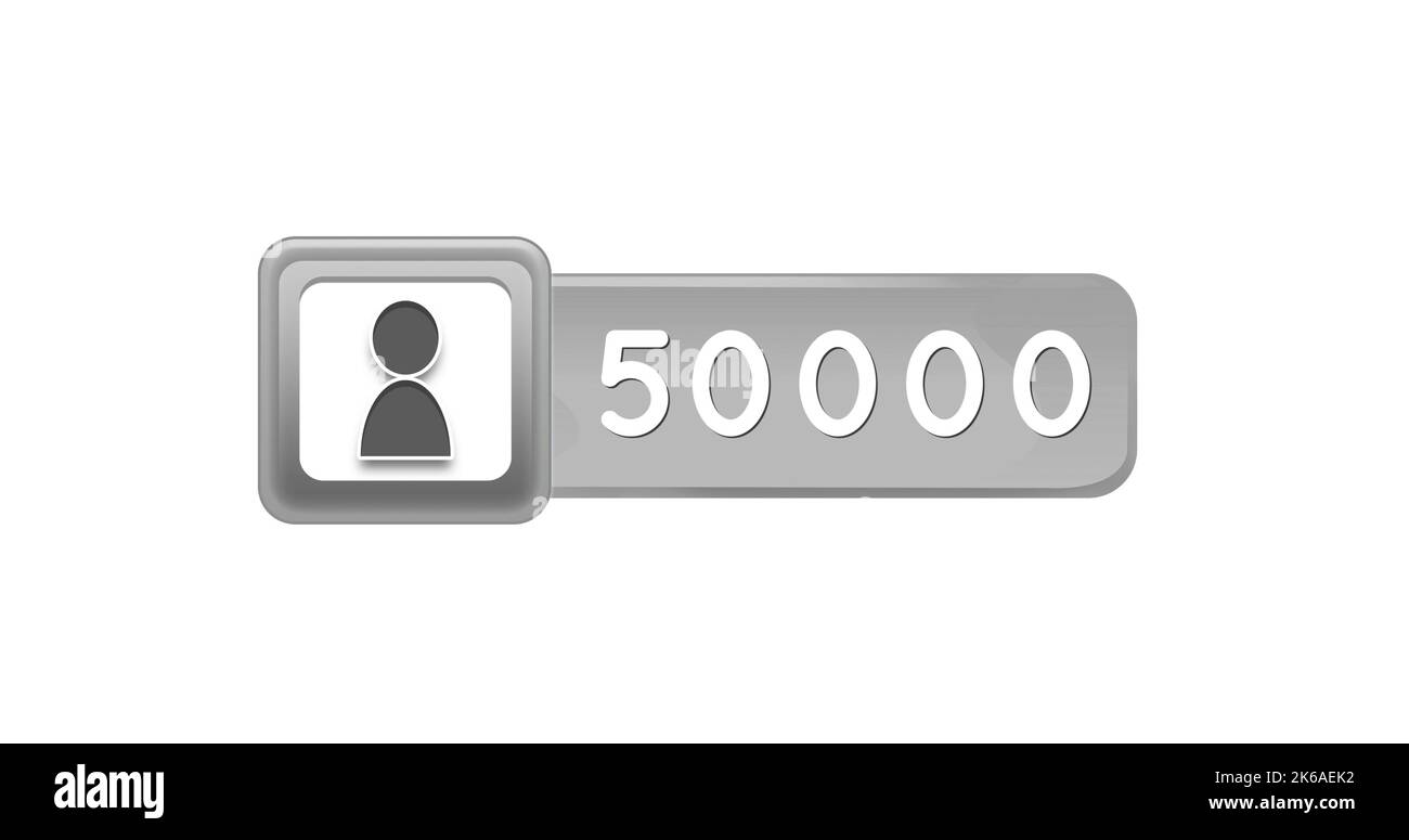 Image of 50000 users over white background. Social media, communication ...