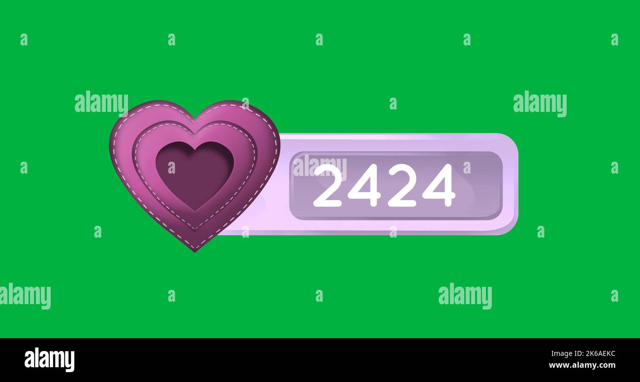 Image of 2424 likes over green background. Social media, communication ...