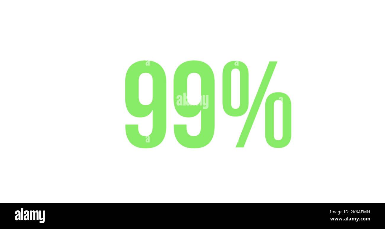 Image of 99 percent on white background. Numbers, math, finance, data ...