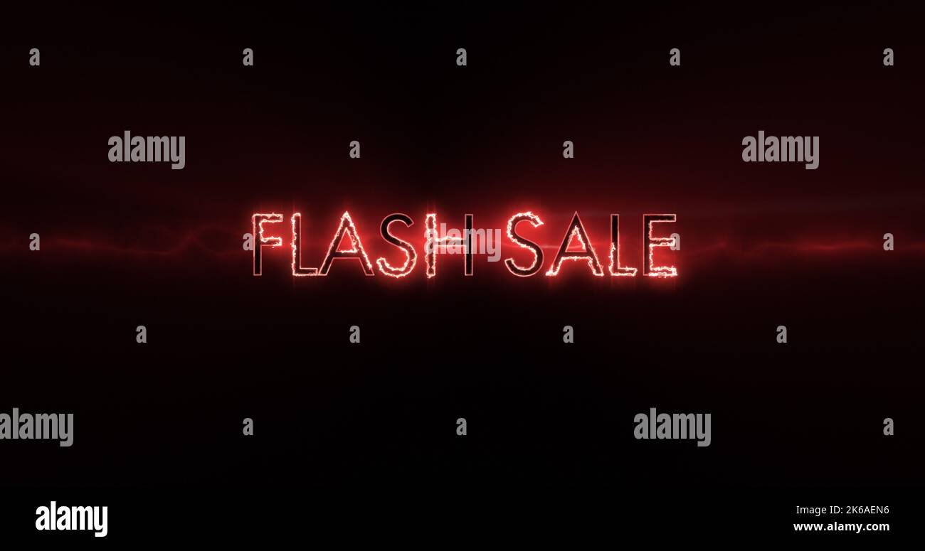 Image of red neon flash sale on black background. Trade, online ...