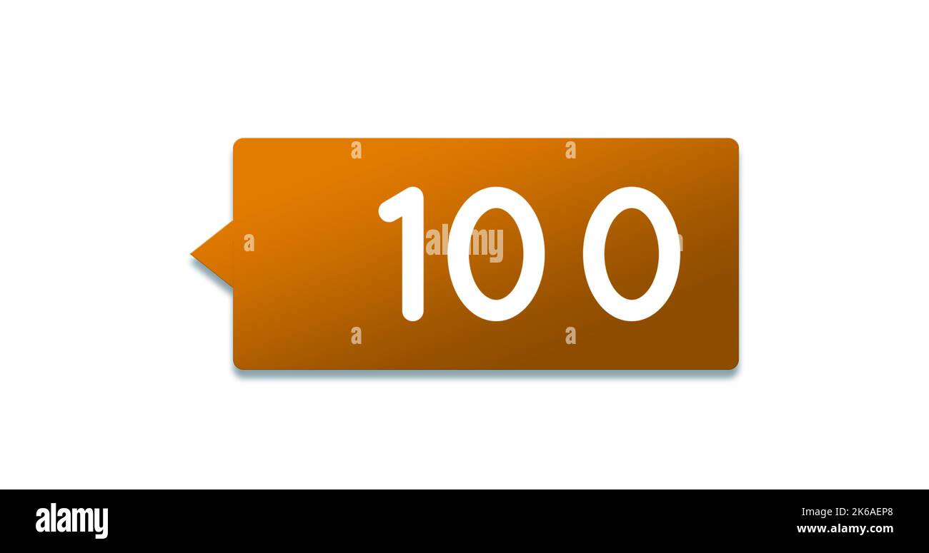 Image of 100 notifications on white background. Social media ...