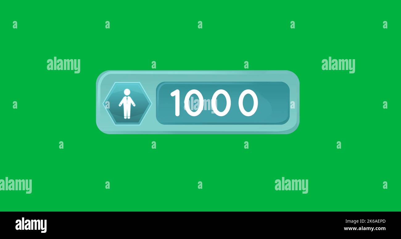 Image of 1000 users on green background. Social media, communication ...