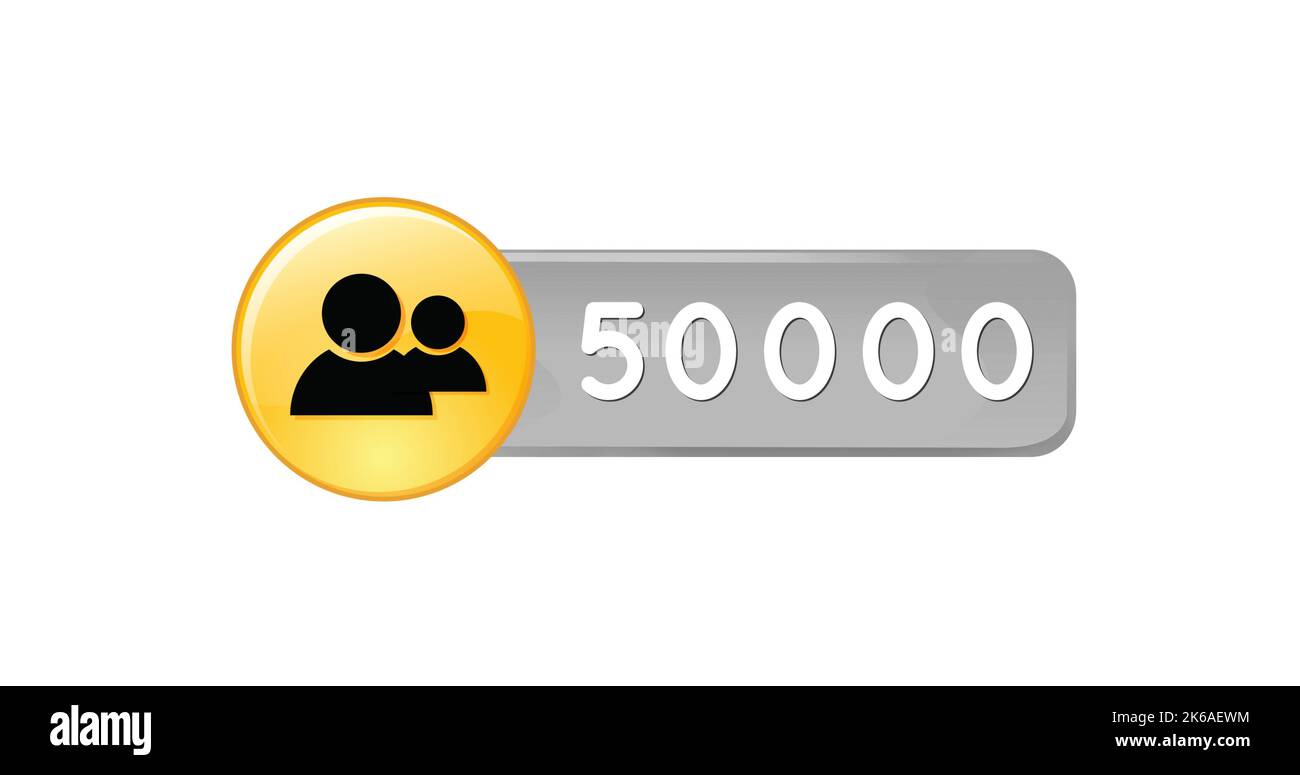 Image of 50000 users on white background. Social media, communication ...