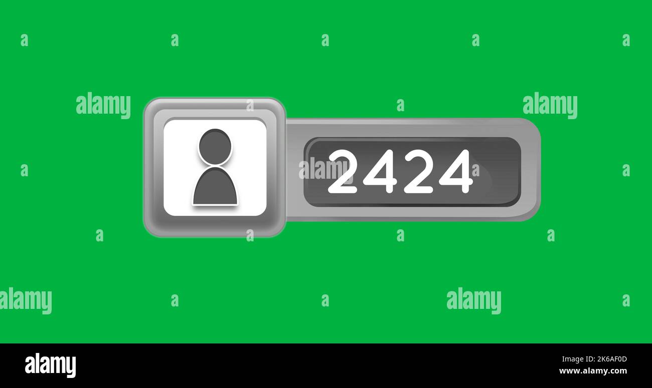 Image of 2424 users on green background. Social media, communication ...