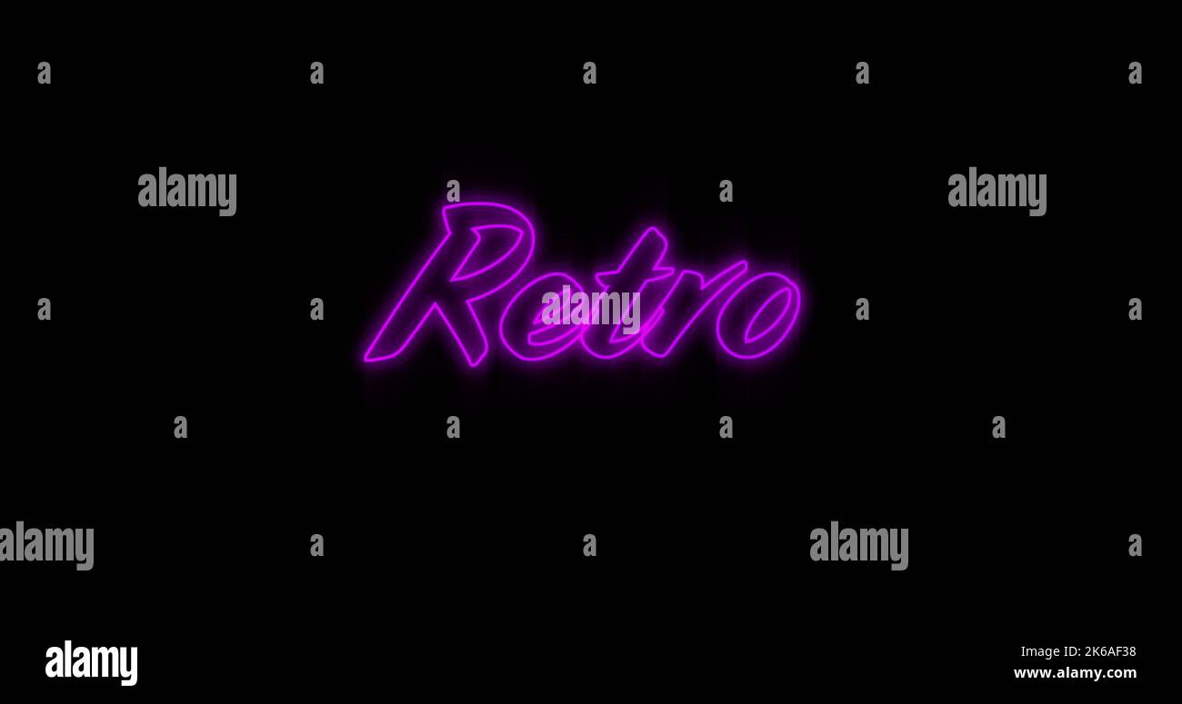 Image of neon retro on black background. Party, disco, communication ...