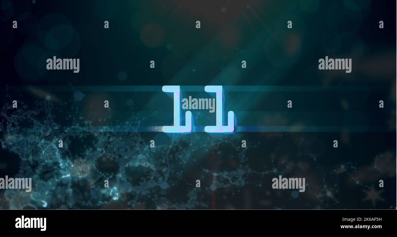 Image of blue retro digital number eleven in countdown on damaged ...