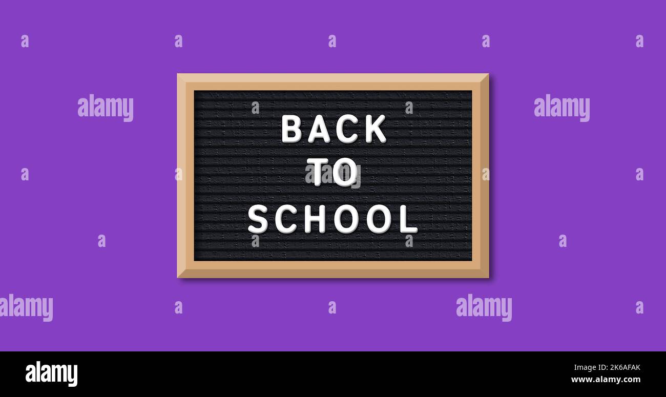 Image of back to school on board over violet background. Back do school ...