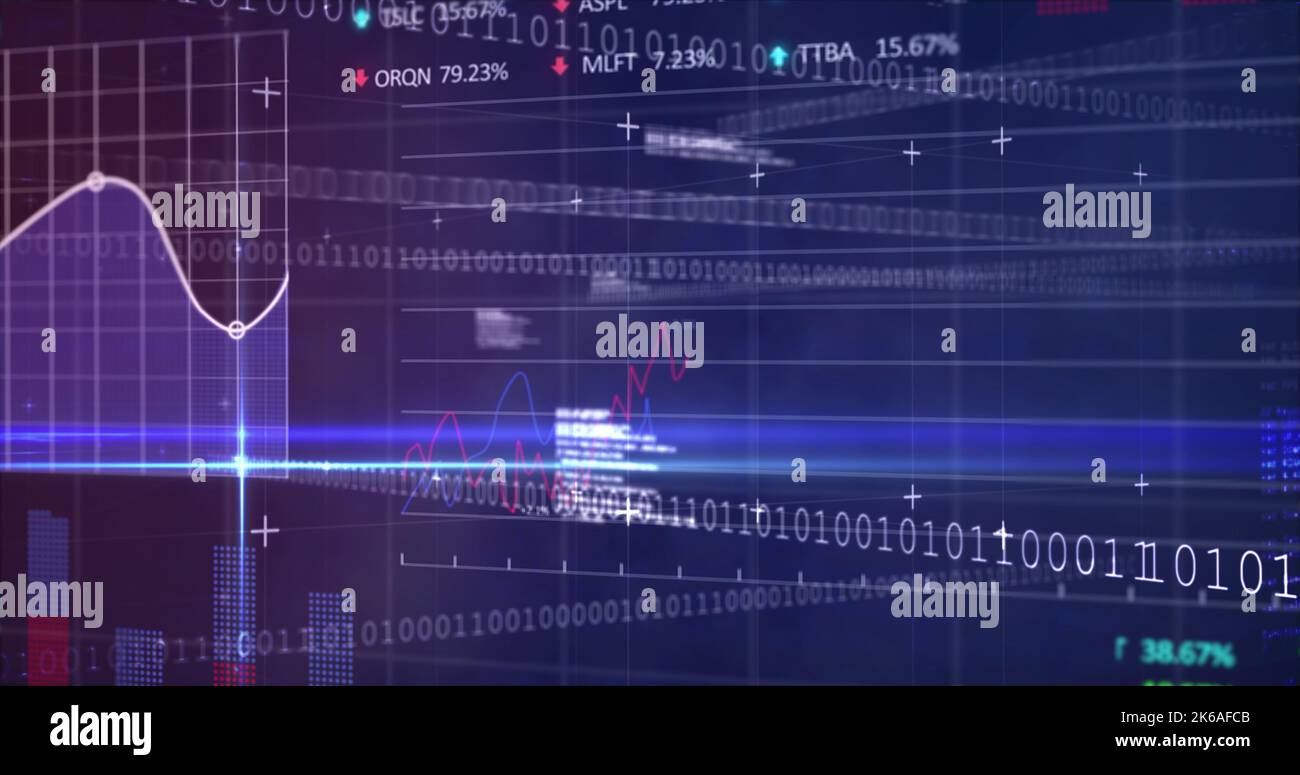 Image of diverse data and graphs processing in navy digital space ...