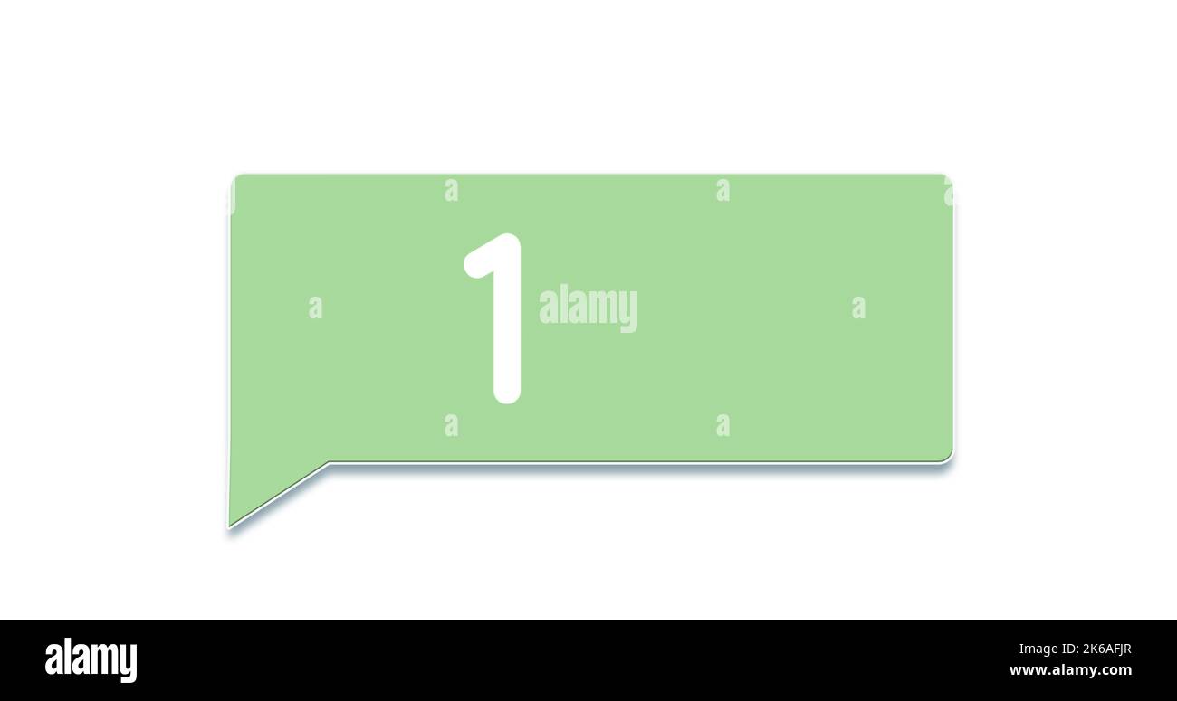 Image of 1 notification on white background. Social media ...