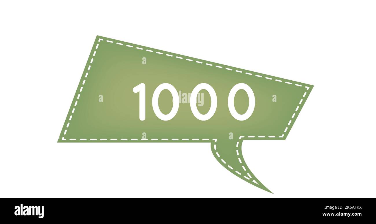 Image of 1000 notifications on white background. Social media ...