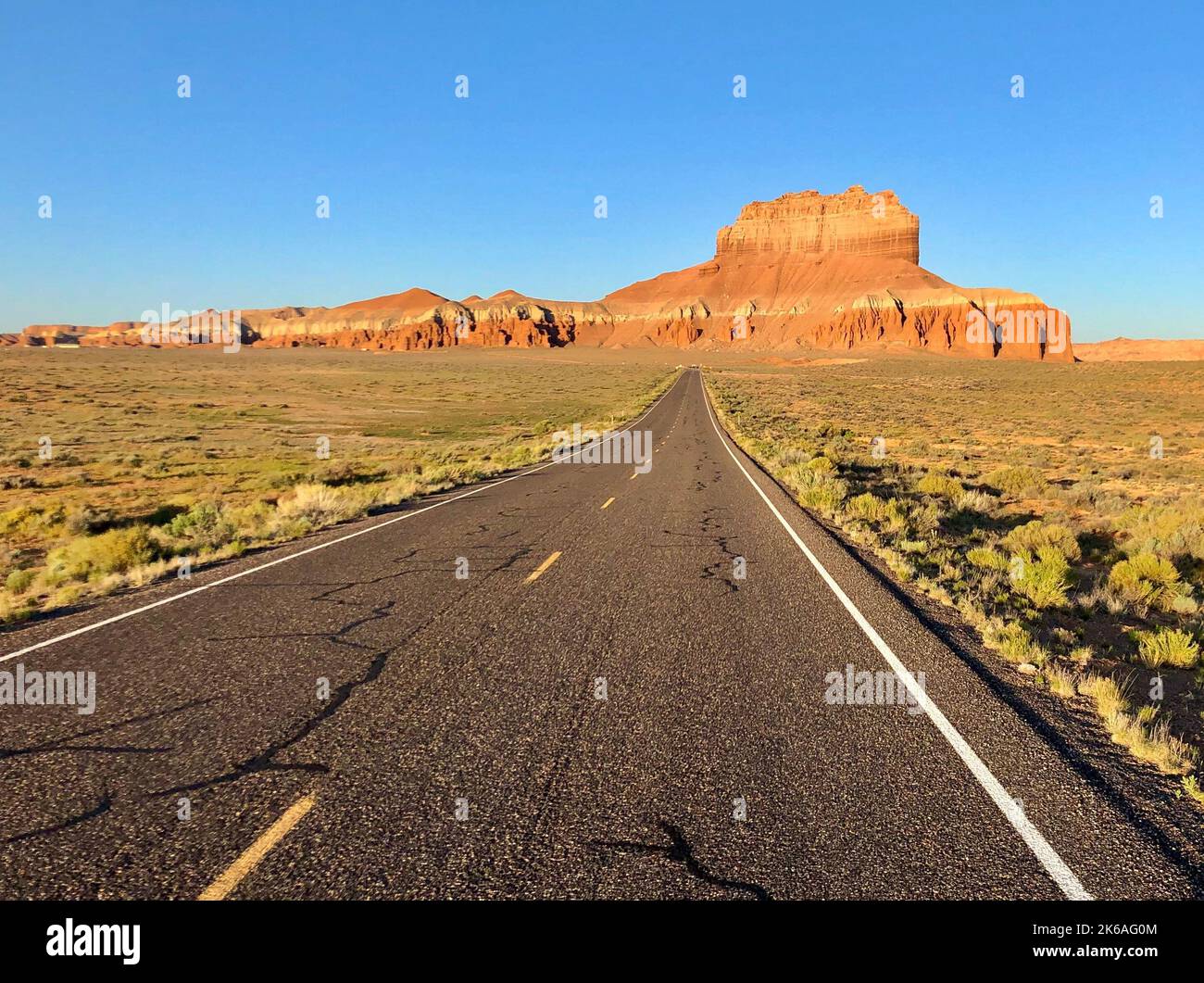 The U.S.163 highway with Wild Horse Butte in the background, Arizona ...