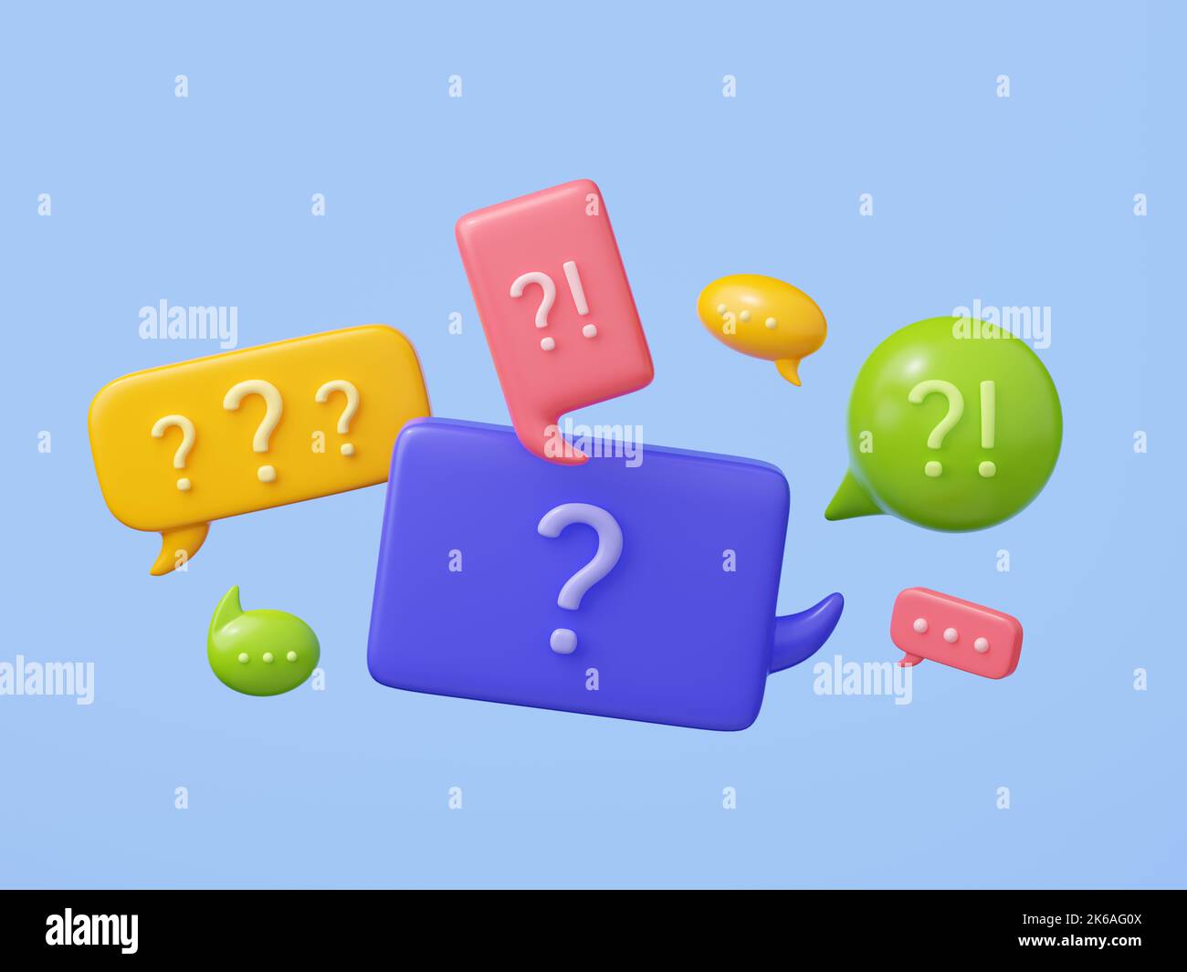 Speech bubbles with question marks. Chat messages icons, signs of faq ...