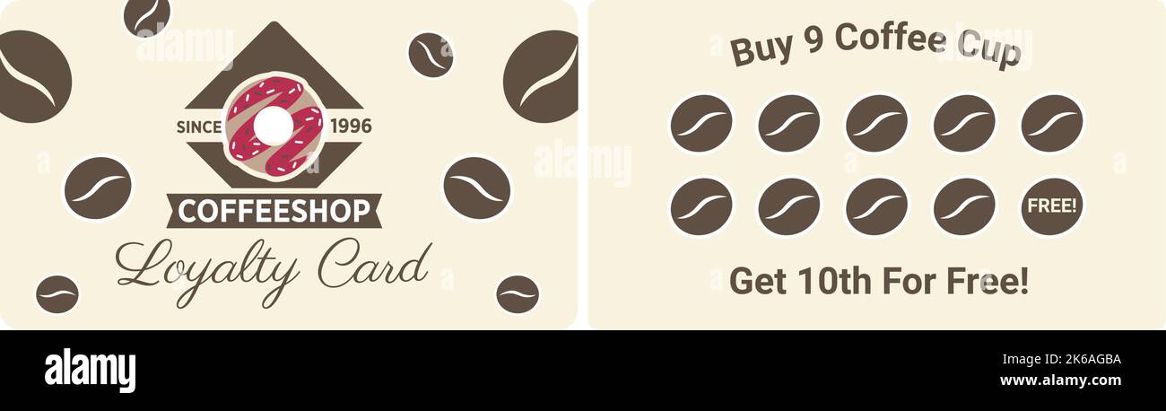 Coffee loyalty card design hi-res stock photography and images - Alamy
