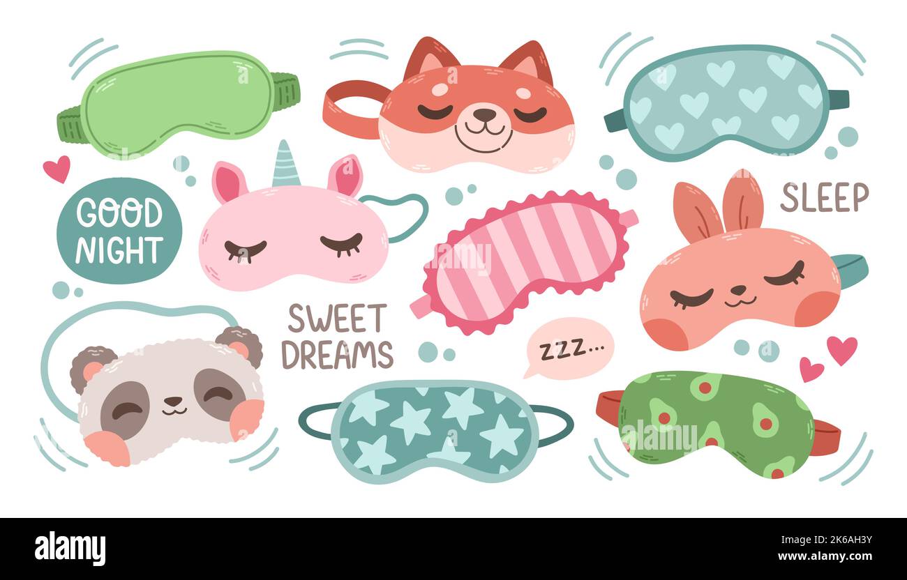 Eye mask vector sleeping night accessory relax rest in traveling ...