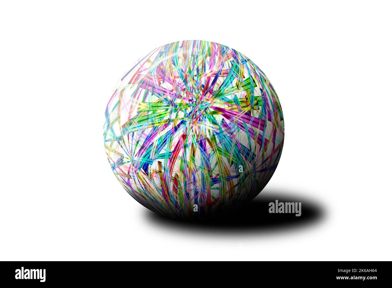 a confetti marble crystal glass ball rainbow globe sphere dimensional ...