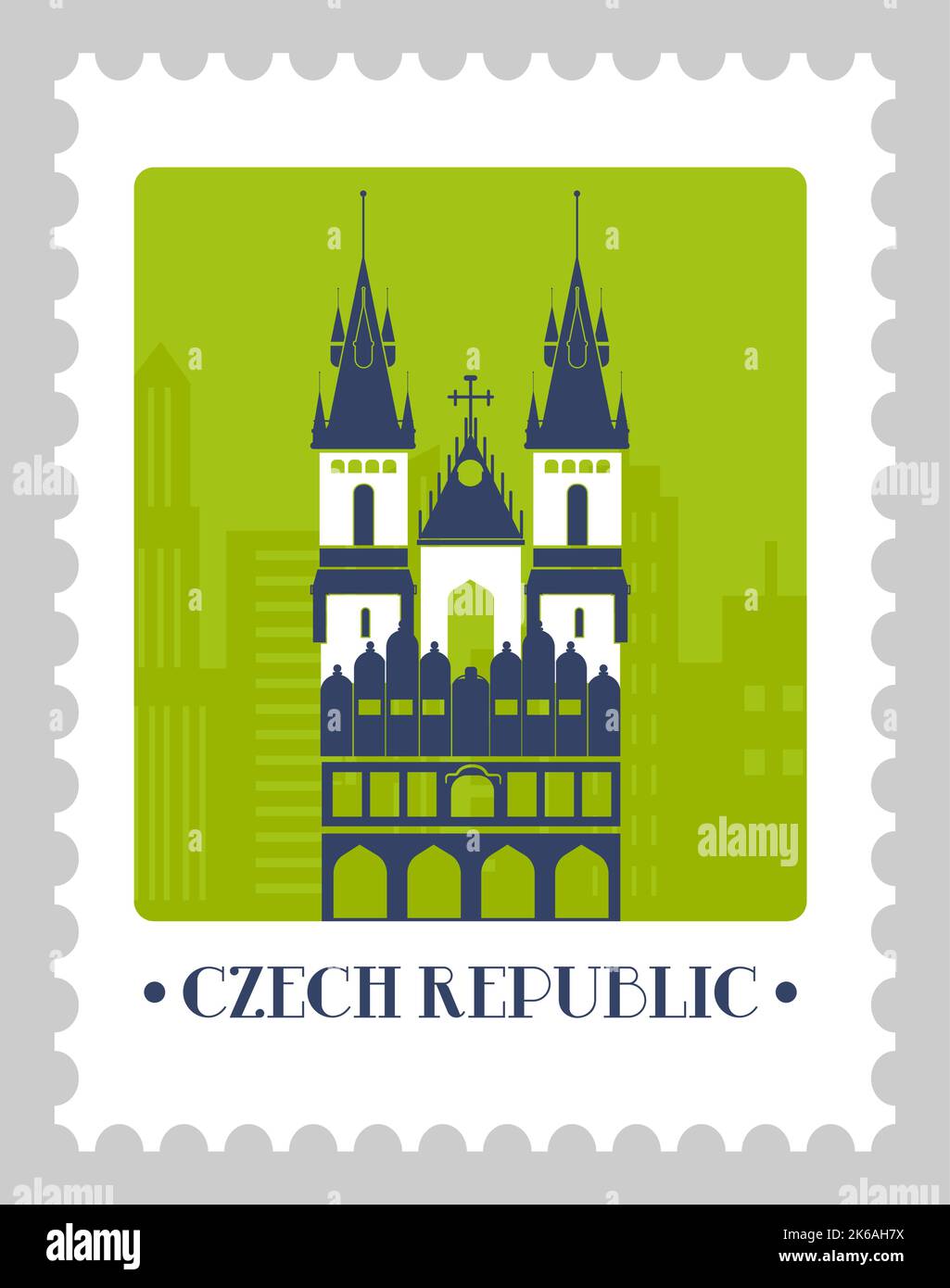 Czech republic postal mark or card with sight Stock Vector Image & Art ...