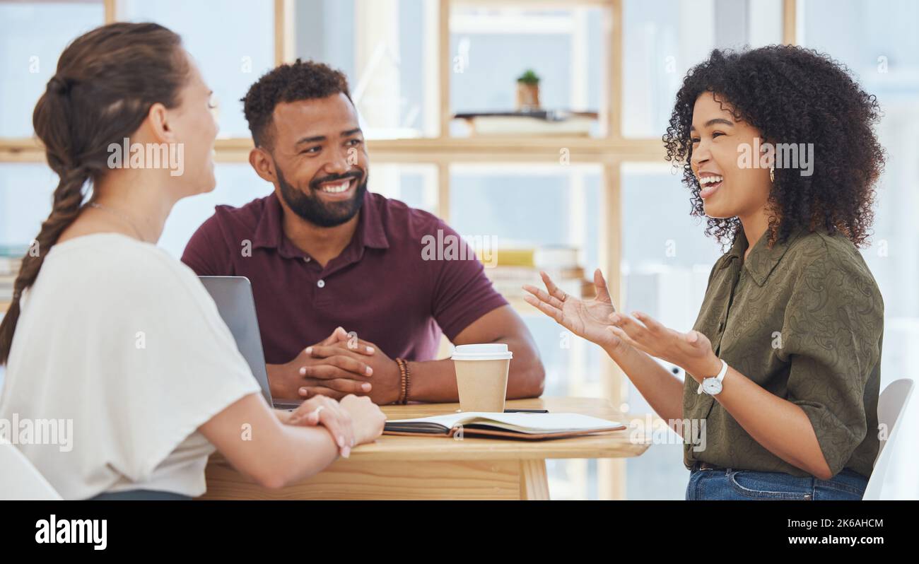 Diversity, team and discussion for work startup company, planning or ...